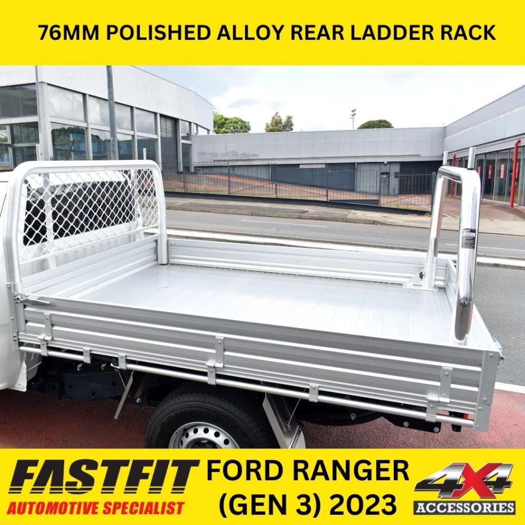 Shop All Bars 76mm Polished Alloy Rear Ladder Rack To Suit Ford Ranger