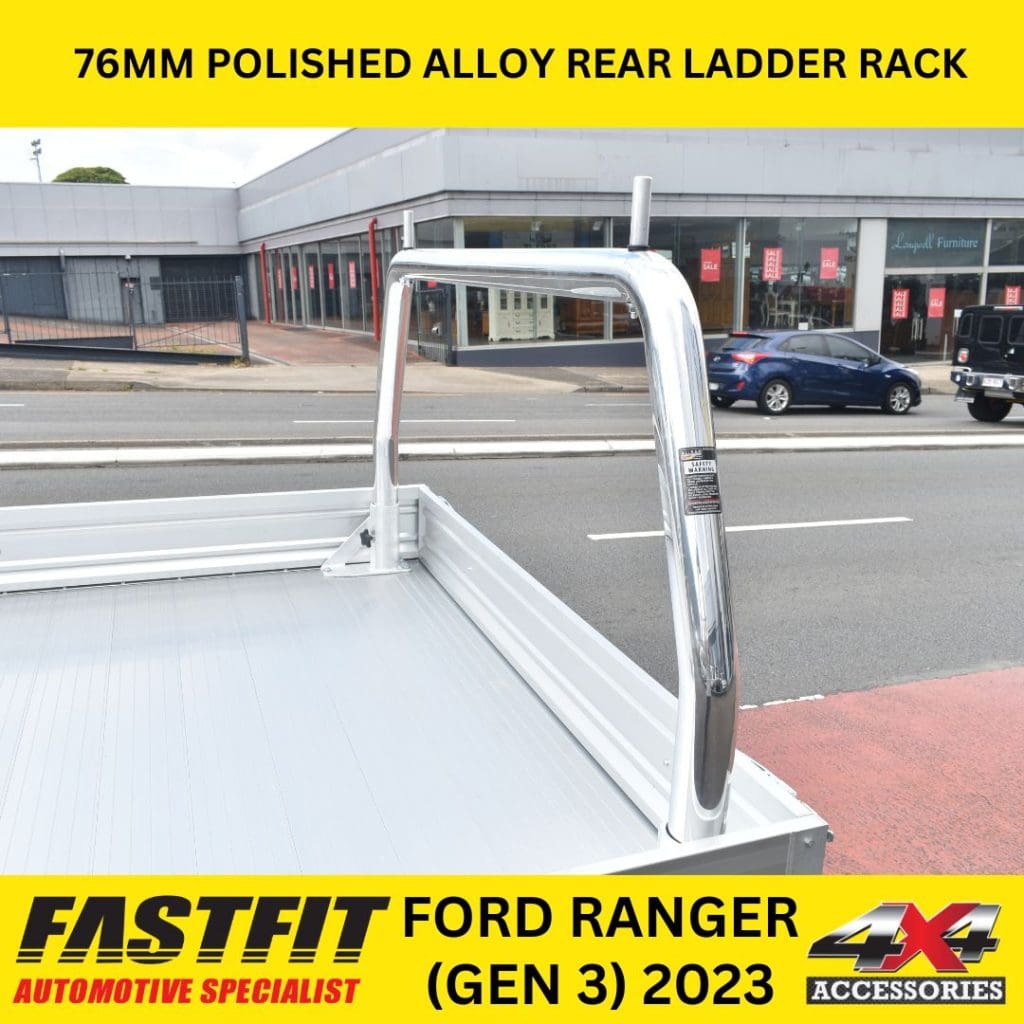 Shop All Bars 76mm Polished Alloy Rear Ladder Rack To Suit Ford Ranger